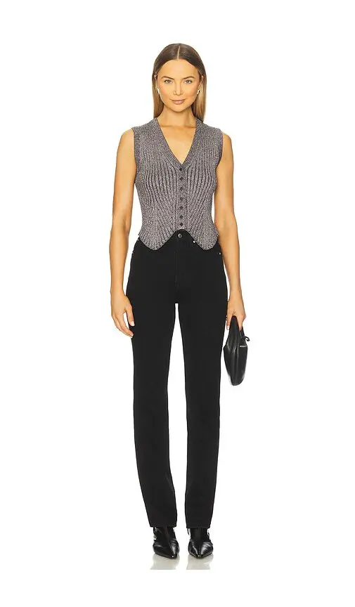 Allsaints Cruz Shine Waistcoat - Metallic Silver | Editorialist